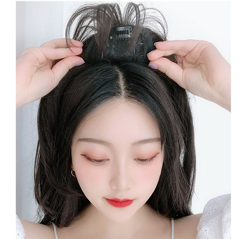 Hair extension wig replacement block 3D air bangs wig piece Woman for ...