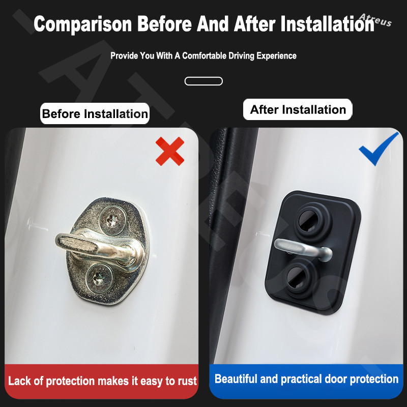 2/4Pcs Mitsubishi Silicone Car Door Lock Protector Cover Car Door Shock ...