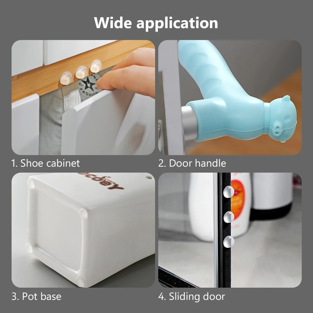 50pc Self Adhesive Buffer Pads Silicone Door Stopper Cabinet Bumpers ...