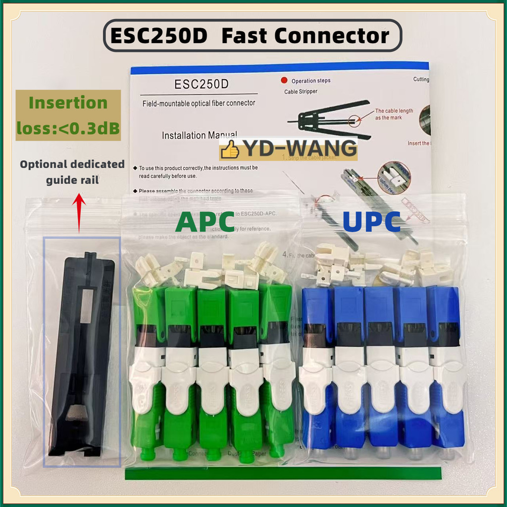 FTTH ESC250D SC APC & SC UPC Single-Mode Fiber Optic Quick Connector ...