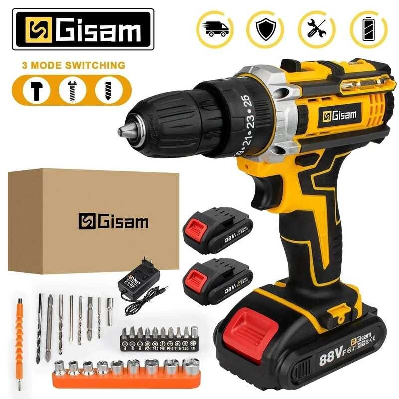 33 Gisam 25+3 Torque Electric Impact Screwdriver Multifunctional ...