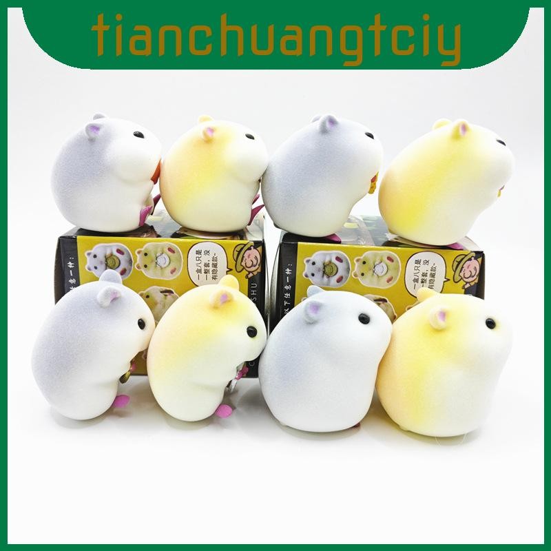 Cute Hamster Plush Blind Box Figurines Adorable Pvc Car Toy Dashboard Decor | Shopee Philippines