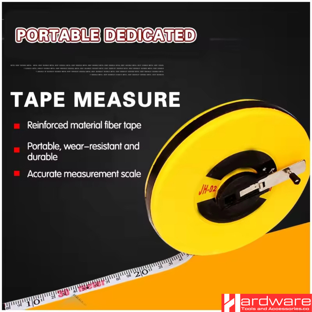 Fiberglass Tape Measure - 50m/100m Metric Circular Hand Disc Ruler For ...