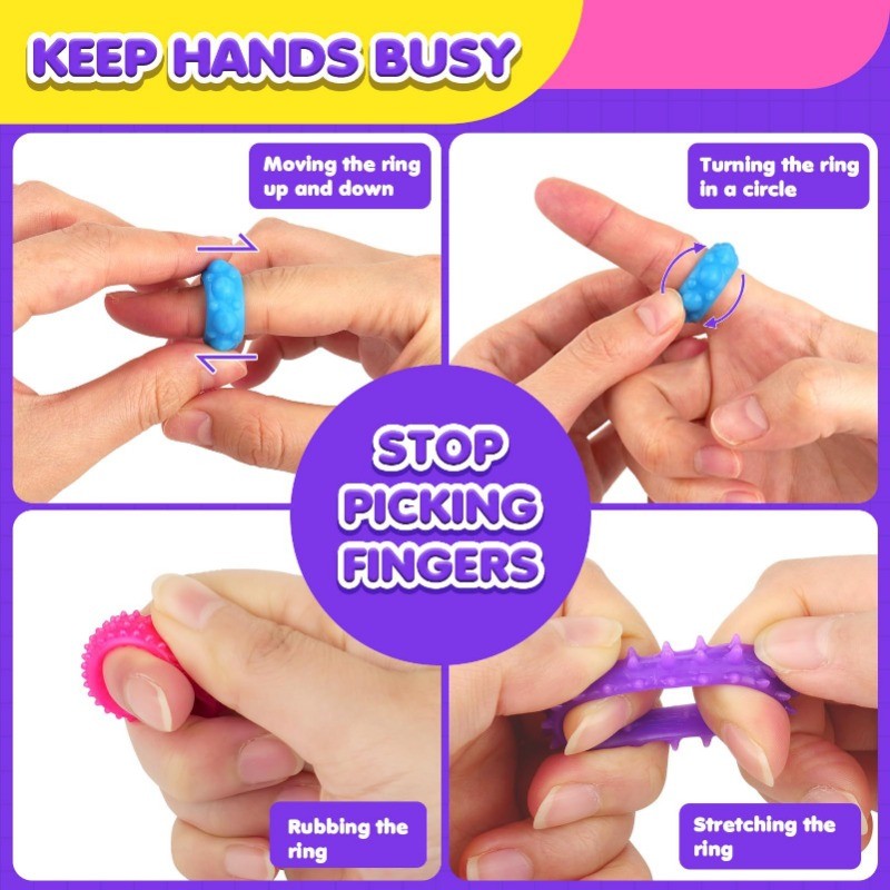 Fidget Toys Kids Sensory Rings: Fidget Ring Sensory Toys for Kids with ...