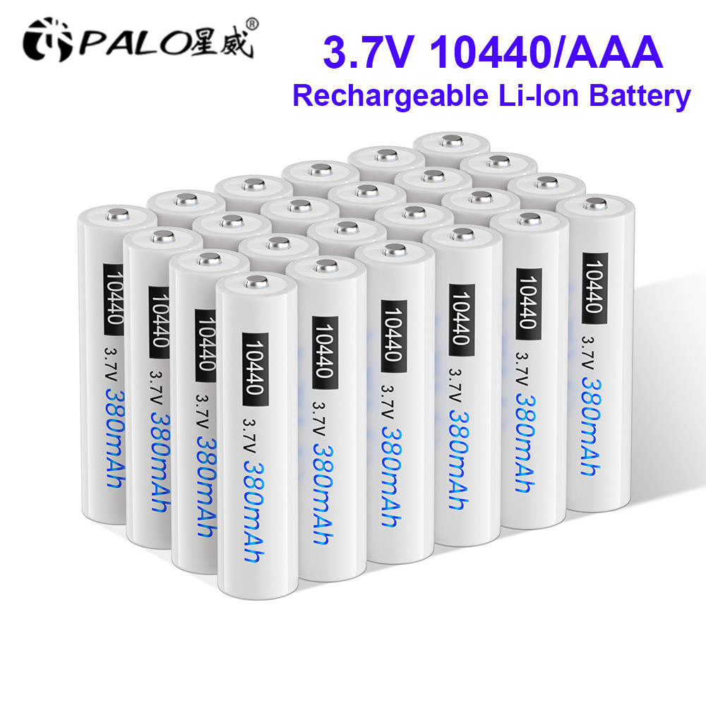 PALO 3.7V Rechargeable Li-Ion Battery 10440 AAA Lithium Ion Batteries ...