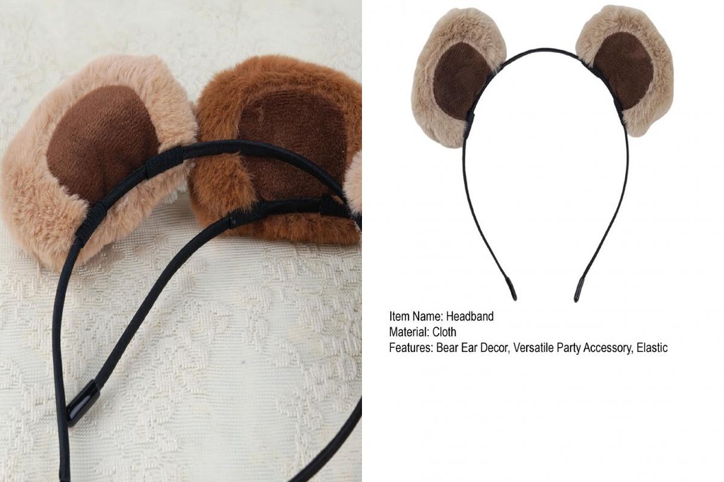 /YO/ Charming Party Prop Chipmunk Ears Headband Adorable Plush Bear Ear ...