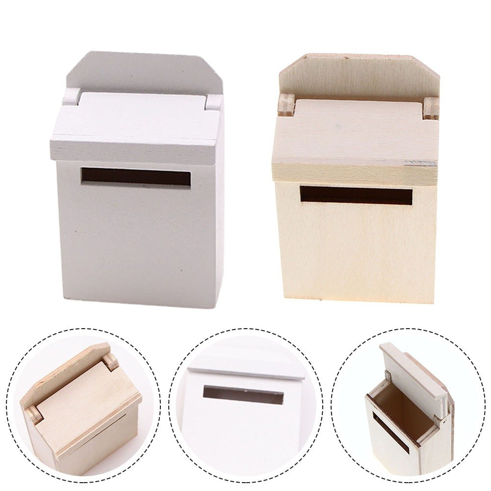 【Good】Miniature Blank Mail Box House Mini Mail Box Miniature Wooden ...