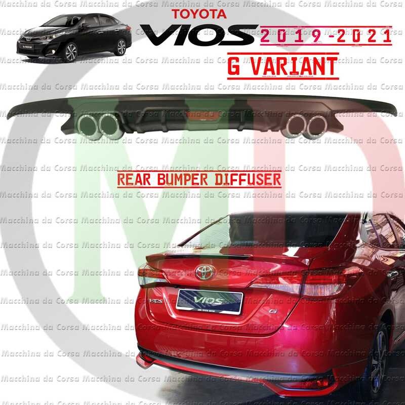 Vios Toyota 2019-2024 G Pagkakaiba Sa Likod Ng Bumper Lip Diffuser (Matte Black) | Shopee ...