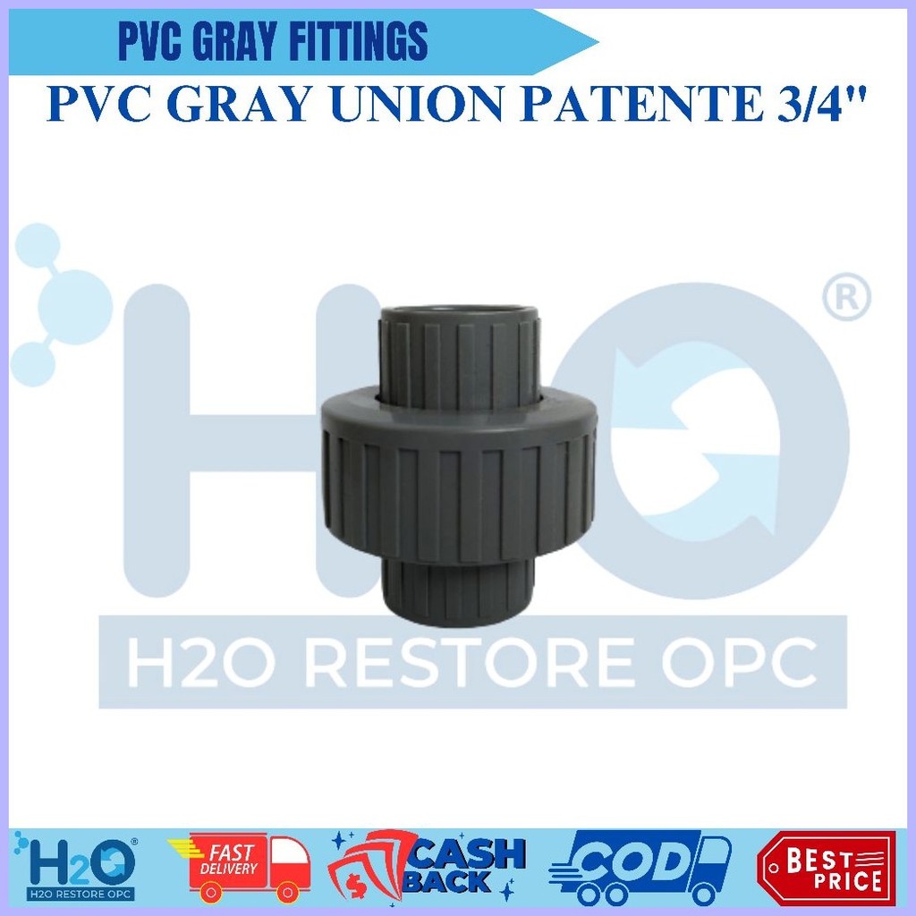 PVC Grey Pipe Fittings 1/2", 3/4", 1" Union Patente ۞ | Shopee Philippines