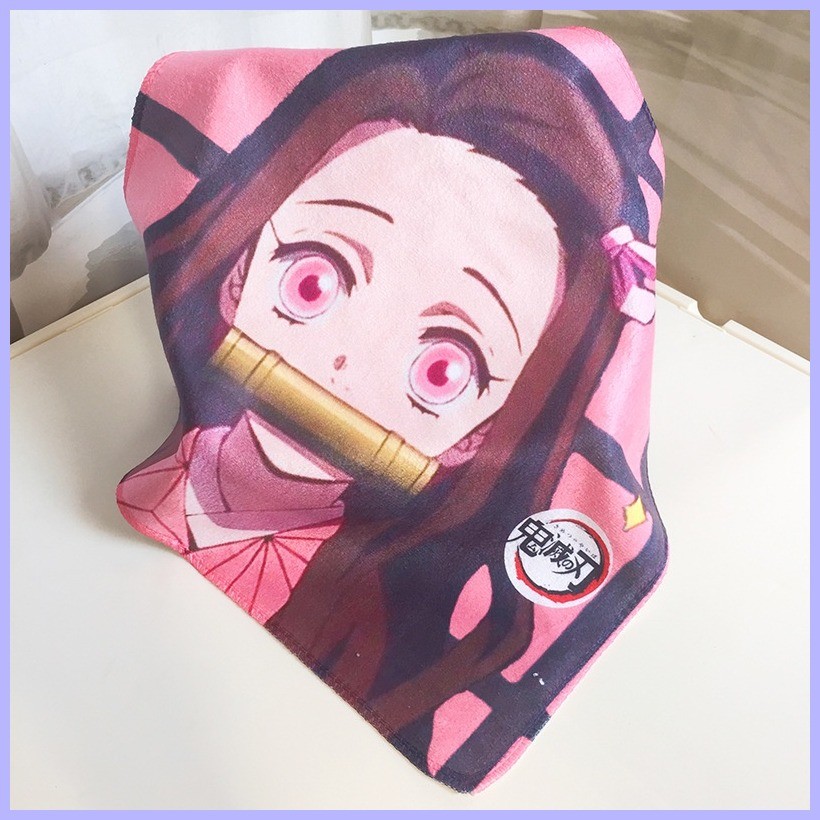 Demon Slayer Anime Cotton Towel Square Scarf Kimetsu No Yaiba Kamado ...