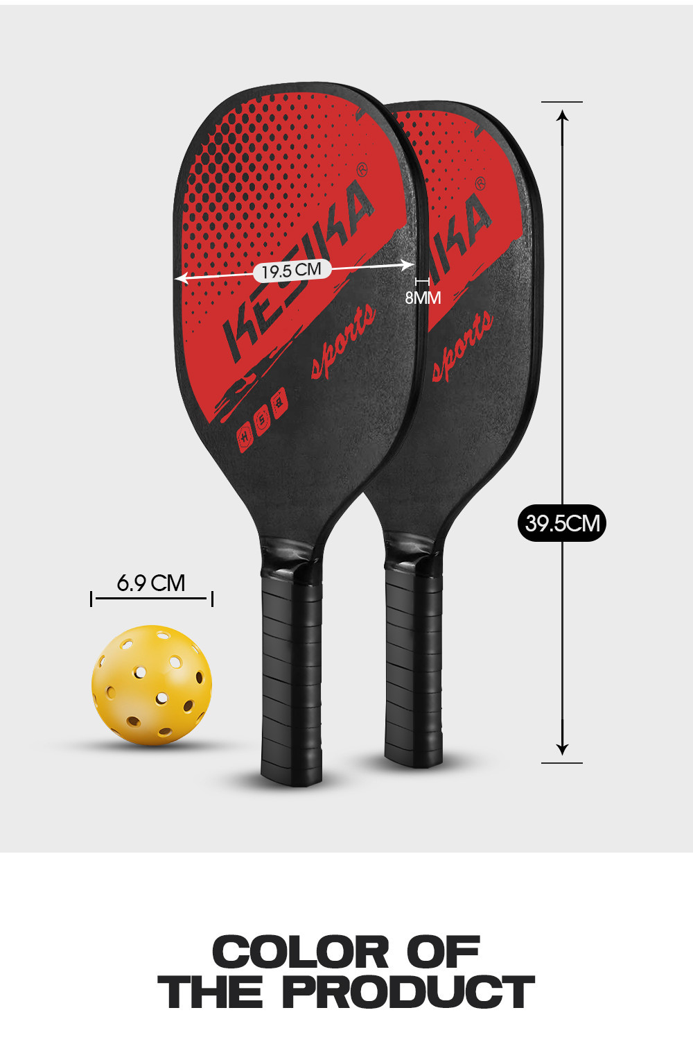 Pickleball Paddle Durable Wooden Pickleball Rackets Set of 2 Rackets ...