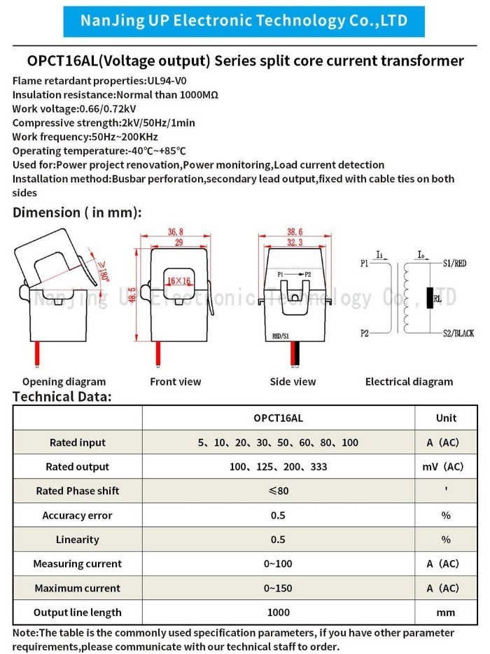 Micro Split Core Current Transformer ct clamp OPCT10AL1000/1 2000/1 ...