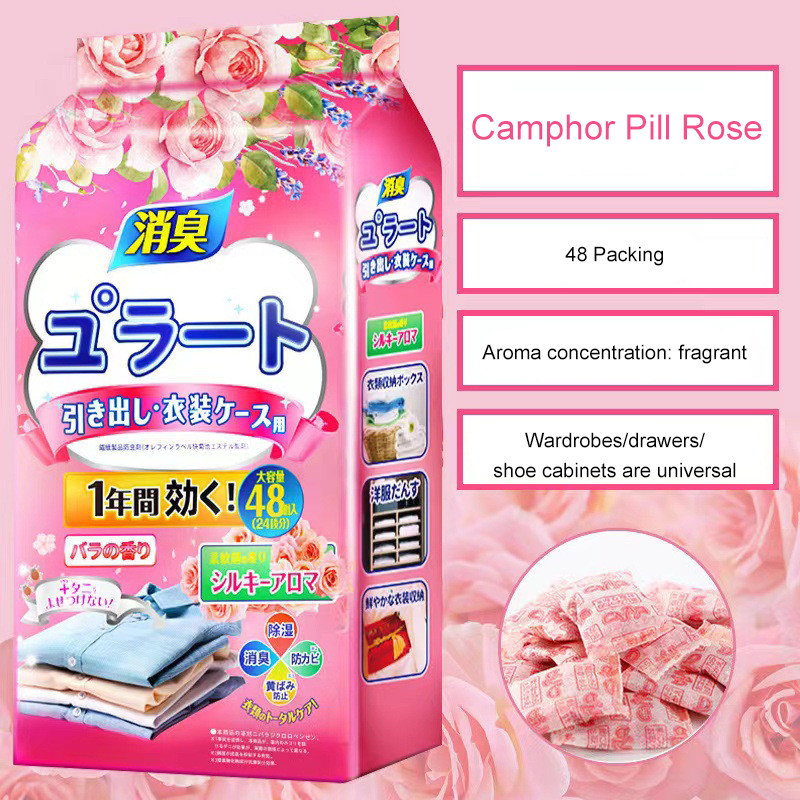 48pcs/pack Japan Moth Balls Rose Fragrance For Clothes Wardrobe ...