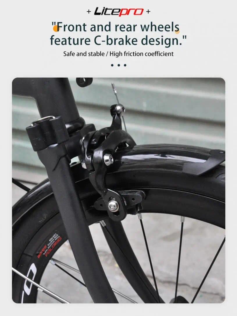 Litepro R9 16Inch External 9Speed Tri-fold Folding Bicycle Straight Y ...