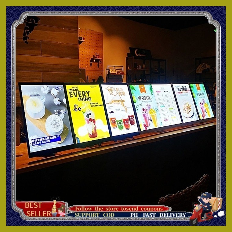 ۞ LED Menu Table Stand / Order Board Display Light Table Price List ...