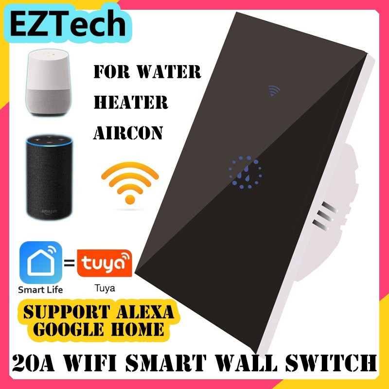 EZTECH US 20A WiFi Smart Wall Switch for water heater/aircon TUYA ...