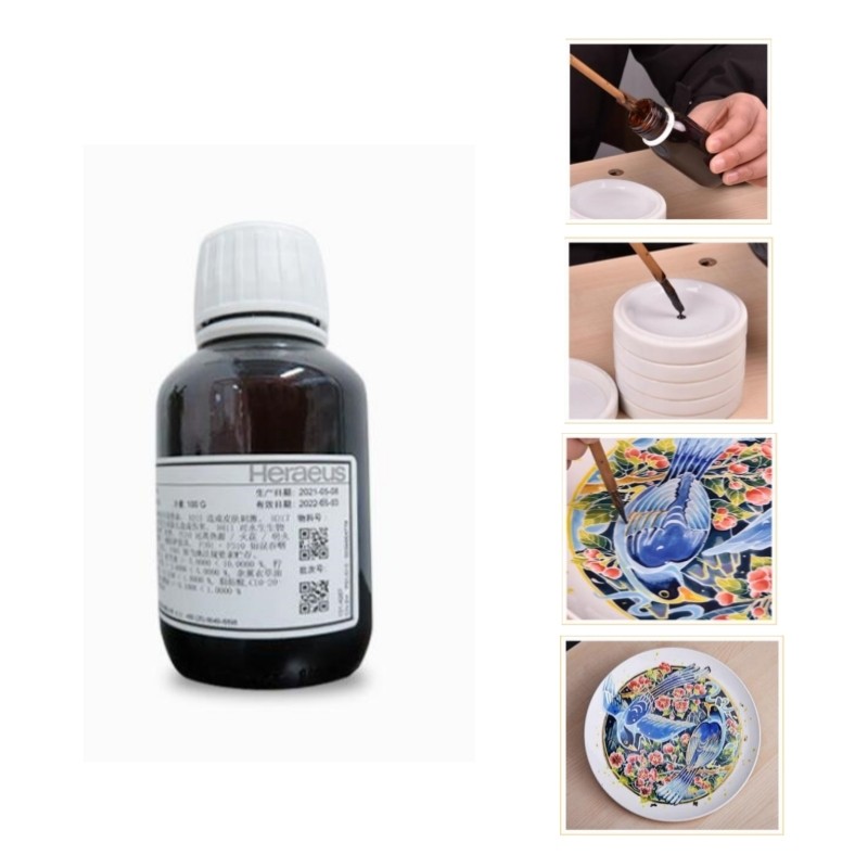 Water Tracing Edge Pure Gold Glaze DIY Ceramic Crafts Pottery Ware ...