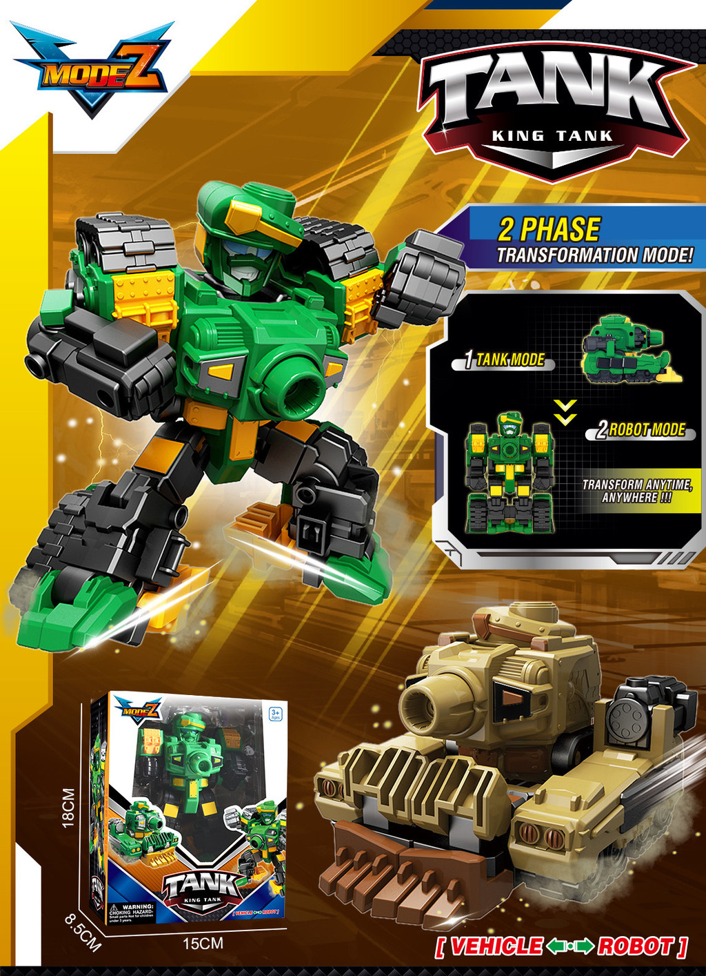 Tobot transformation child robot tank airplane train model mecha toy ...