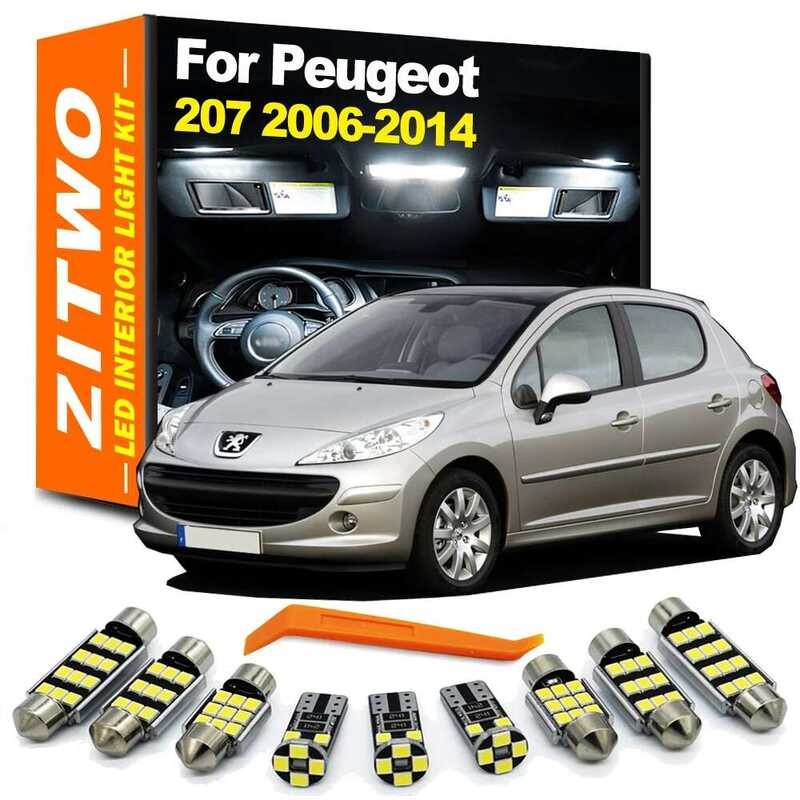 14Pcs LED Interior Reading Light Trunk Plate Bulb Kit For Peugeot 207 ...