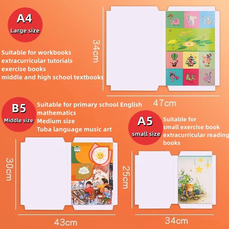 10 Sheets Self-adhesive Book Transparent Waterproof Film Wrapper ...