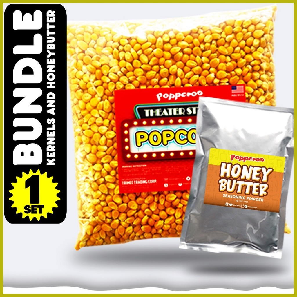 ๑ POPPEROO [BUNDLE] US Popcorn Kernels (1kg) + Honey Butter Powder ...