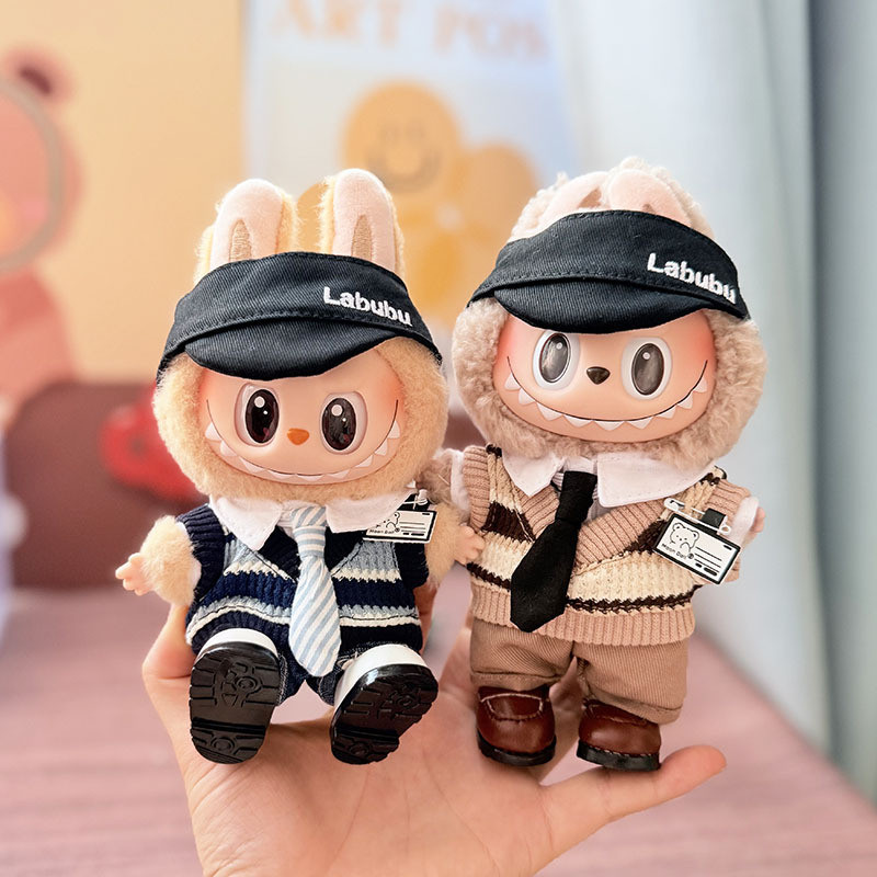 15cm 17cm Labubu Clothes Tie+vest College Style For labubu v1 v2 v3 ...
