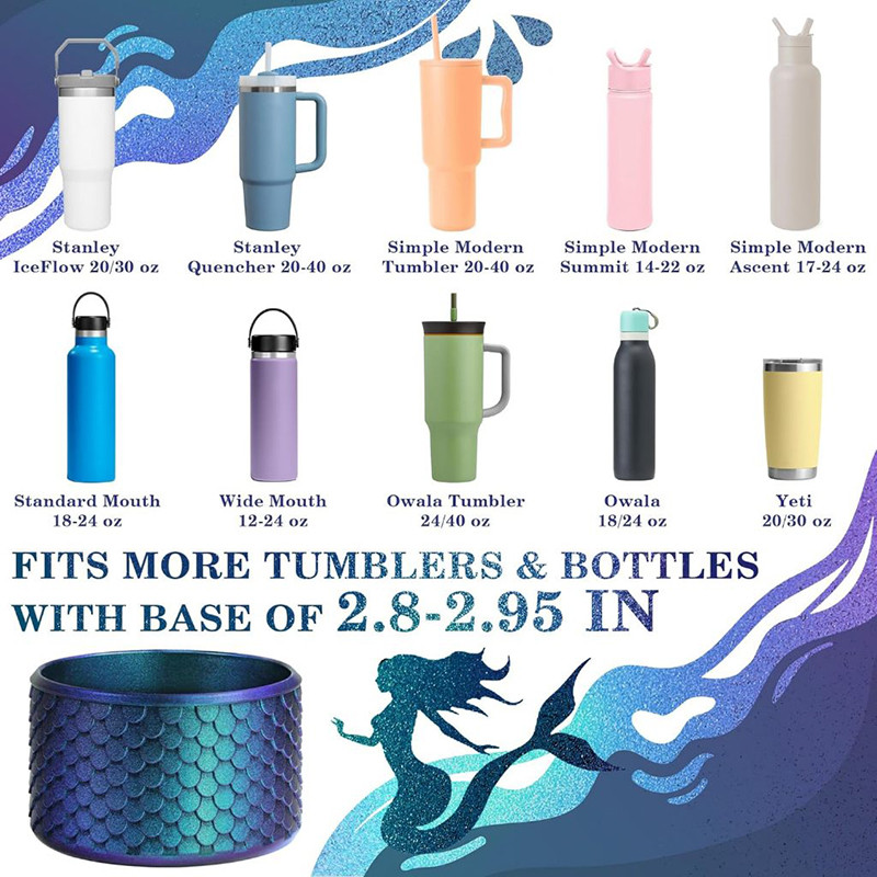 Mermaid Silicone Boot & Mermaid Straw Cover for Cup 40/30/20 Oz Stanley ...