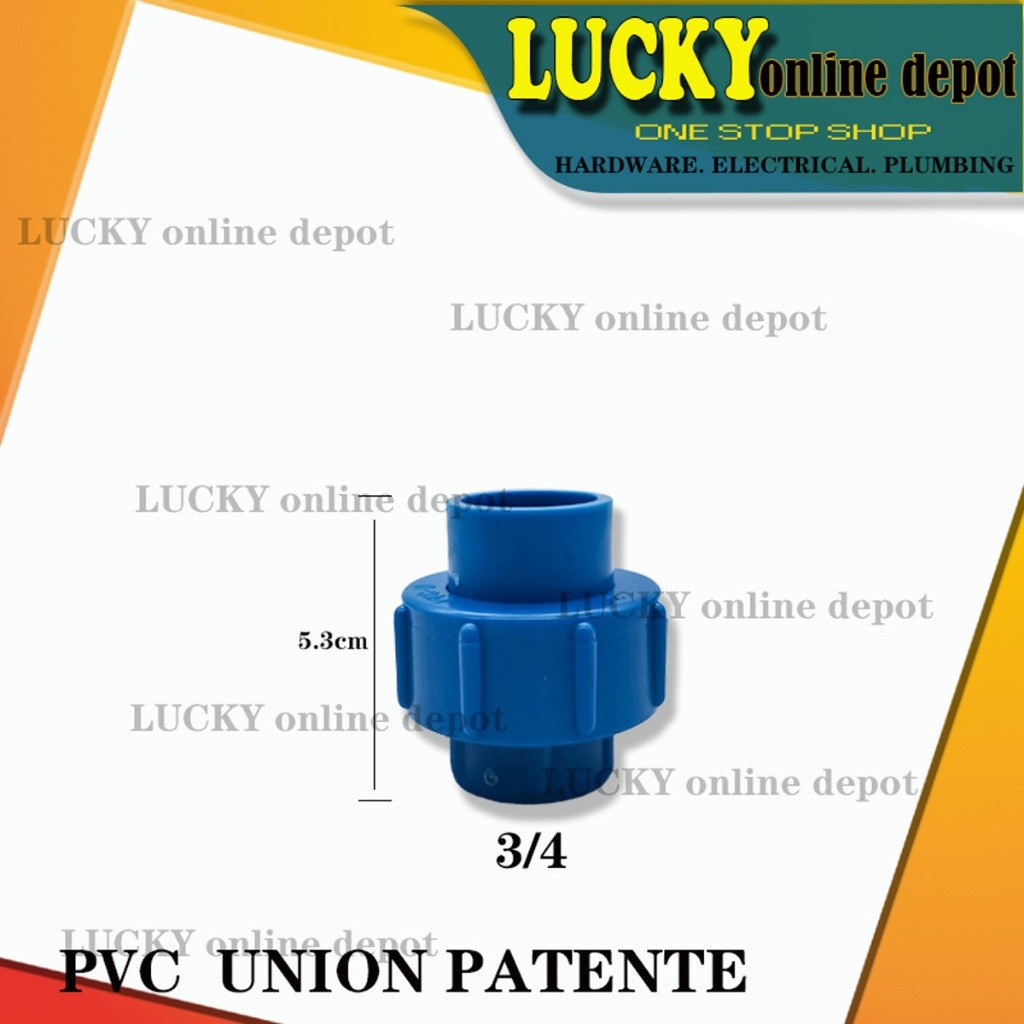 BLUE PVC UNION PATENTE PIPE FITTINGS 1/2", 3/4", 1" ( SOLD PER PIECE ...