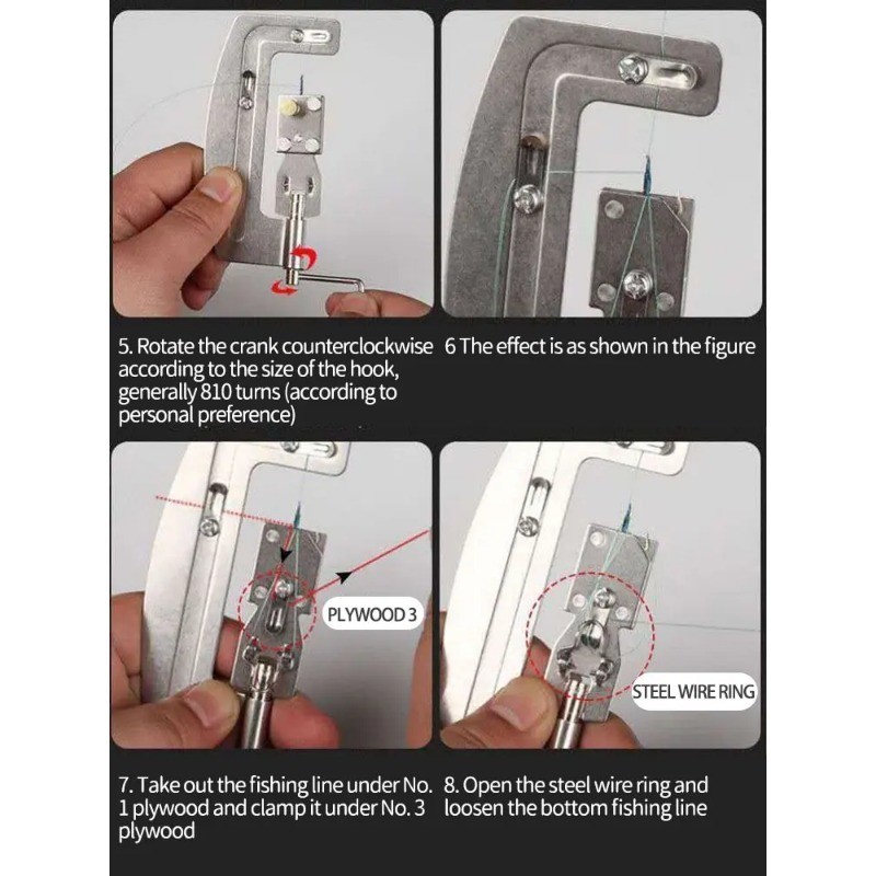 1Pc Quick Hook Tying Device Manual Stainless Steel Fishhook Tying ...