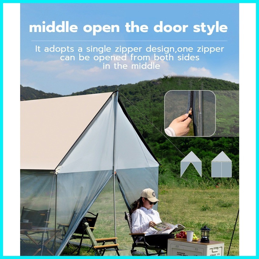 3*6m Multi functional black rubber mesh tent Awning tent camping canopy ...