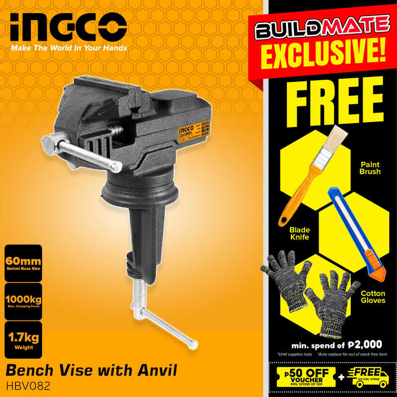 Vice BUILDMATE Ino 60Mm Bench For Workbench Swivel Base Table Clamp On ...