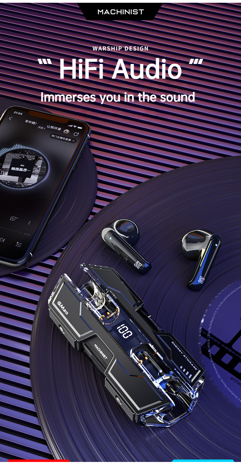 Earphone Bluetooth Mech-style Wireless Earbuds Bluetooth Headphones ...