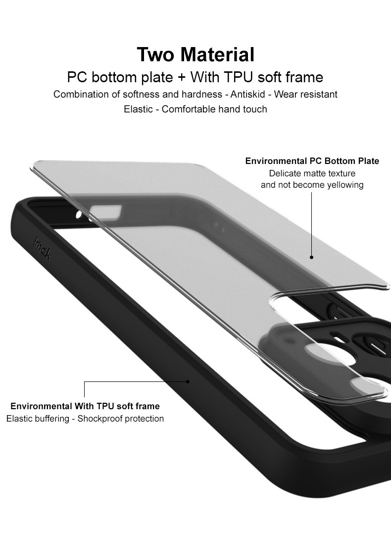 Redmi Note 14 Pro 5G Case IMAK UX-9B Hard Back + Soft Border Frame Cover for Xiaomi Redmi Note ...