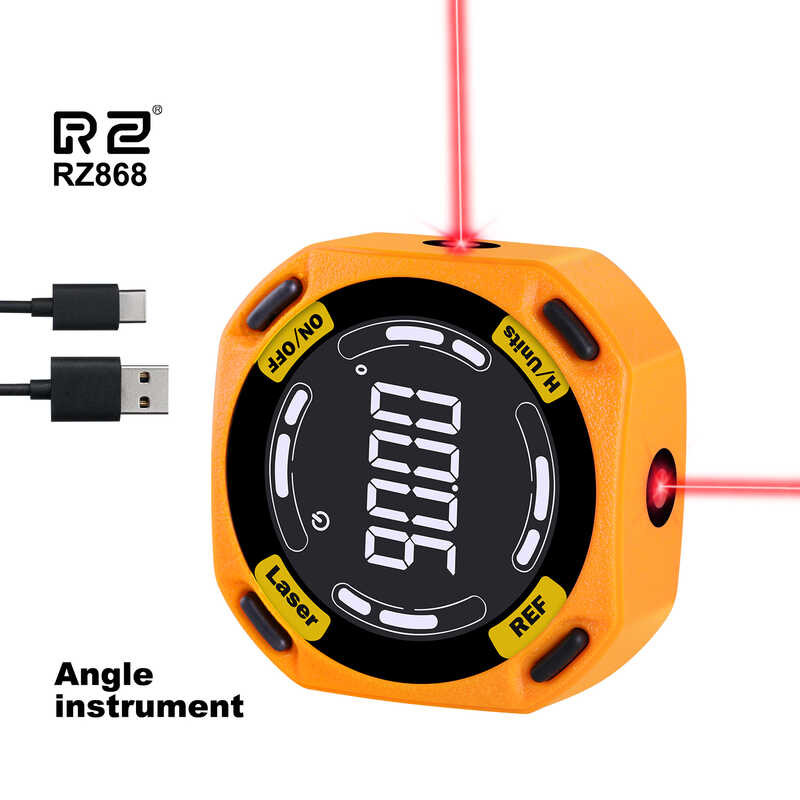 RZ 1 Finder Digital Incometer 3-in-1 e Protractor 4X90 Degree Angle Gauge Level With Laser ...