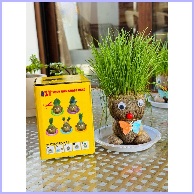 Elysse Grass Flower Head Room Decor Children Growing Grass Doll Toys ...