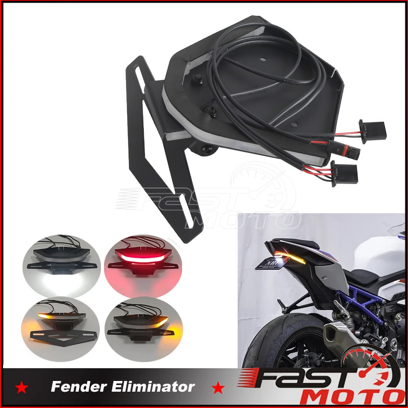 Motorcycle c Tail Tidy Rear Fender Eliminator nse Plate Holder LED Turn ...