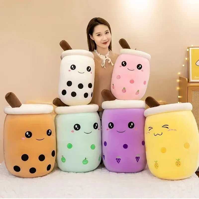 Giant 22-70cm Size Bubble Plushies Squishy Milk Boba Pillow Peluche Ice ...