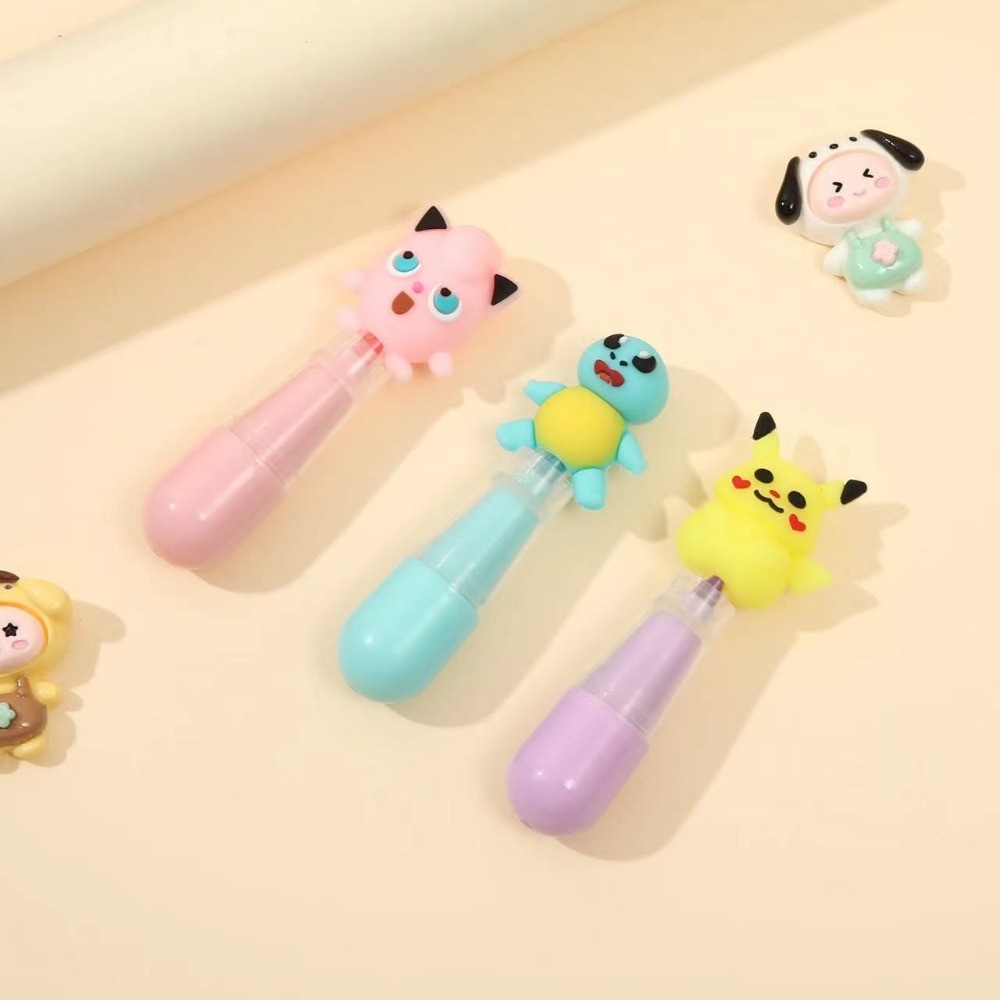 6 Pieces/box 2024 New Pokémon Highlighter Pen Set Pikachu 6-color ...