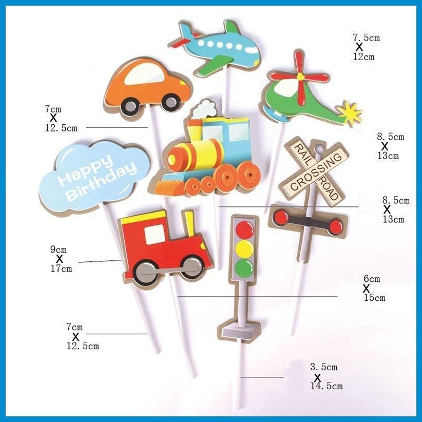 Cars Vehicles Transportation Theme Birthday Cake Topper Set | Shopee ...