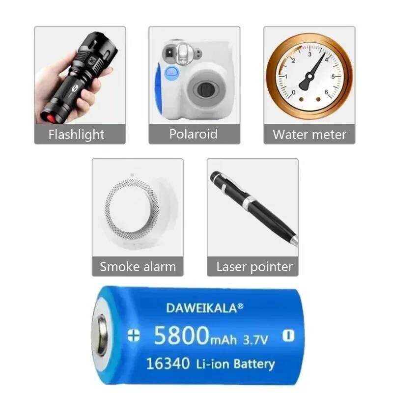 A 2023 3 New 3.7V 16340 Cr123a Li-Ion Battery Rechargeable Batteriy ...