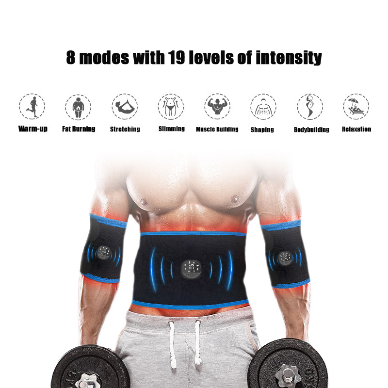 EMS Muscle Abdominal Toning Belt Fiess Training Gear Waist Ab Trainer ...