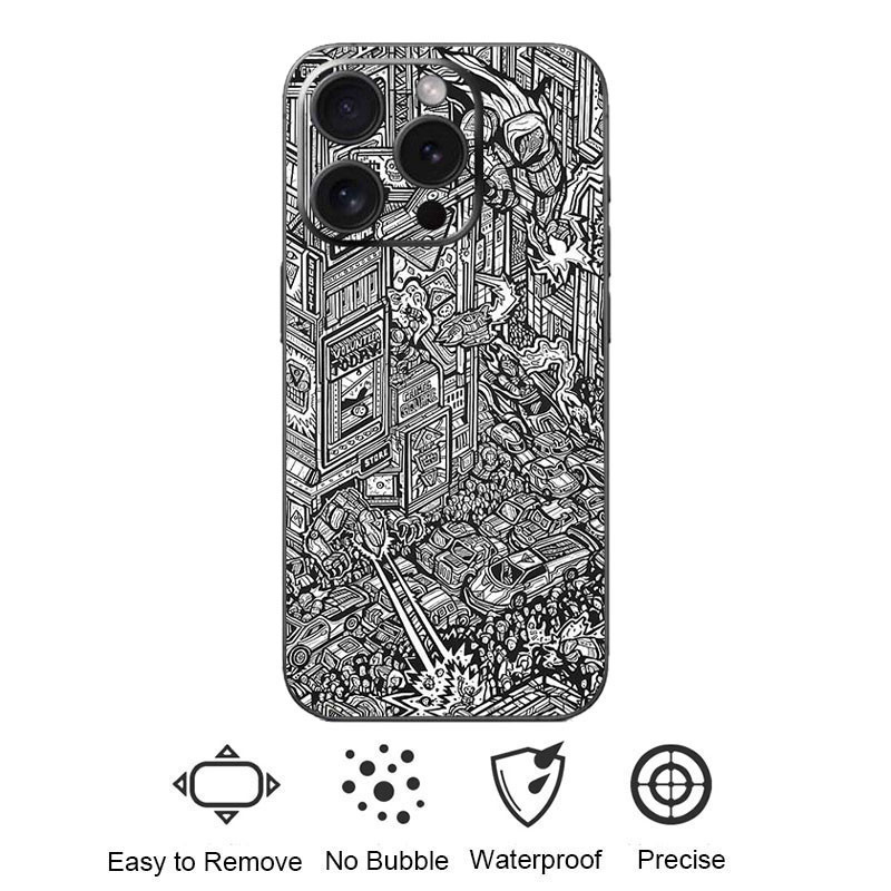 Monochrome Decal Skin for Redmi Note 13 Pro 5G K70 K80 Pro Back Screen ...