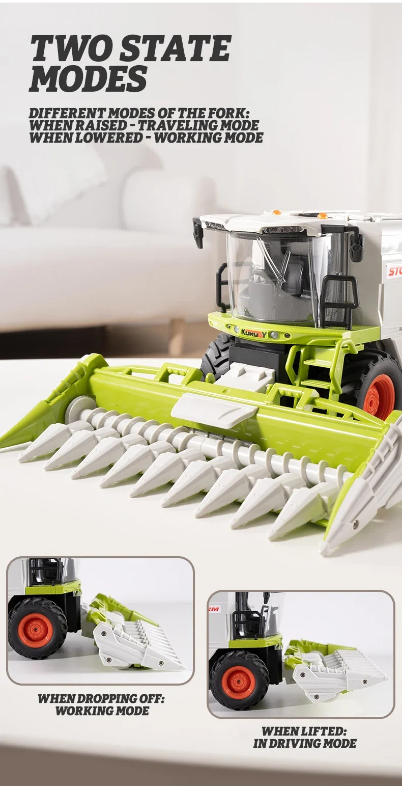 RC Farm Harvester Tractor Truck Car Smoking with LED Light Sound Remote ...