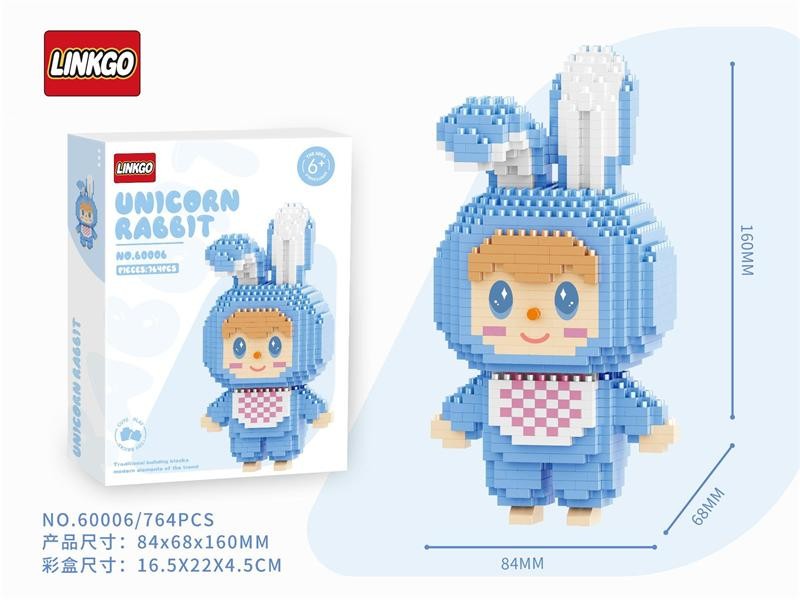 Linkgo Micro Blocks Anime Mini Building Toy Nanoblock LABUBU Cartoon ...