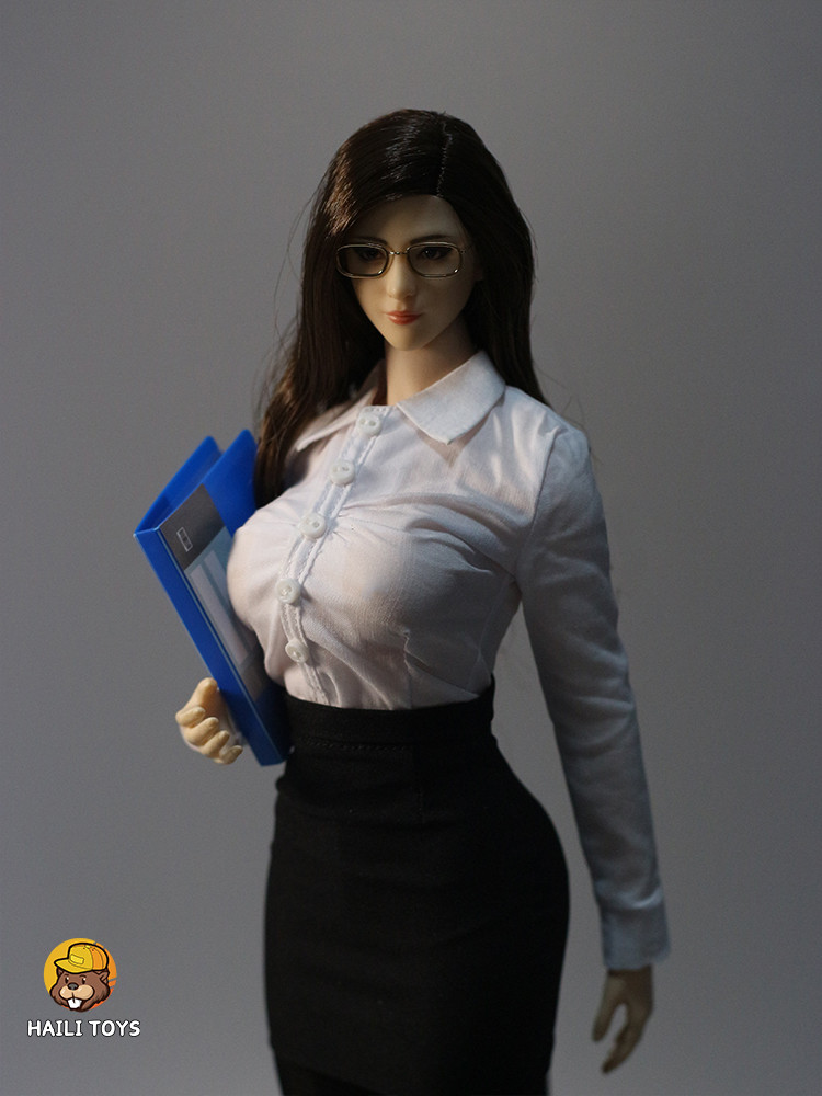 Ready Stock HAILI TOYS 1/6 Female Soldier Clothes Workplace Female White Collar Clothes PH ...