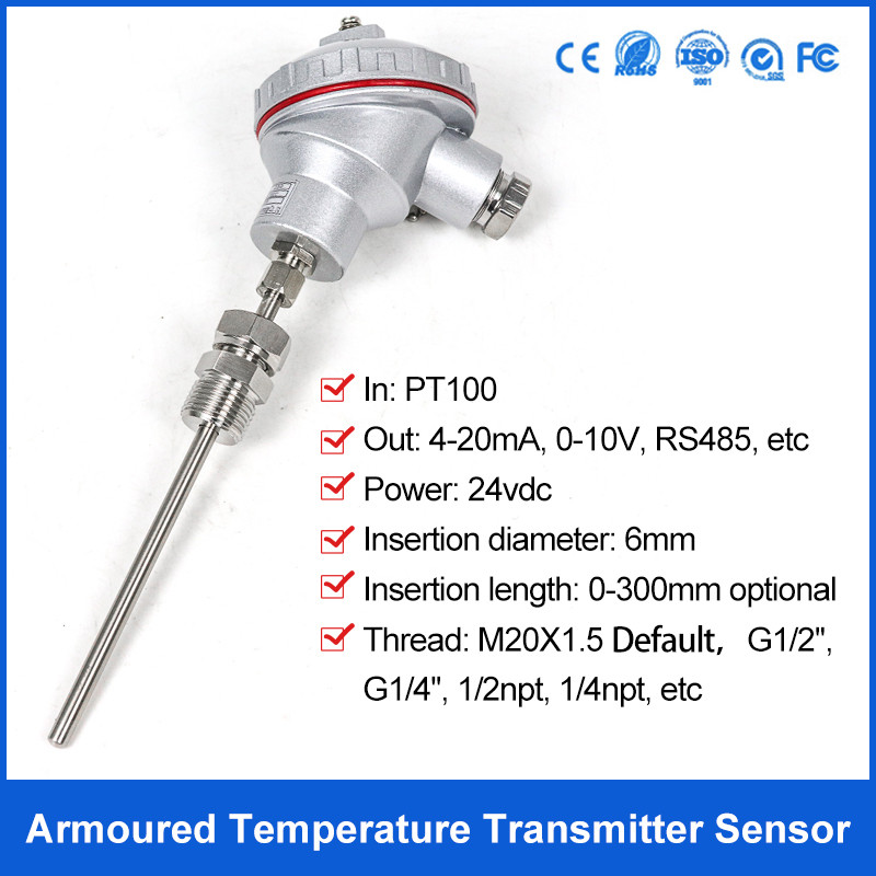 Factory 4-20Ma Sensor Pt1000 Pt100 Temperature Transmitter Price ...