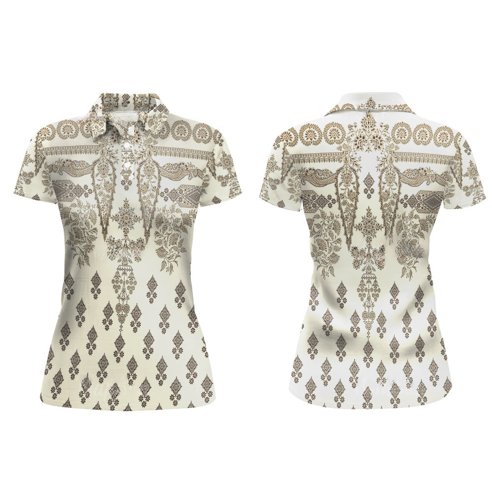 Asean Attire Shirts for Women Short Sleeve Women's Vintage Barong Polo ...