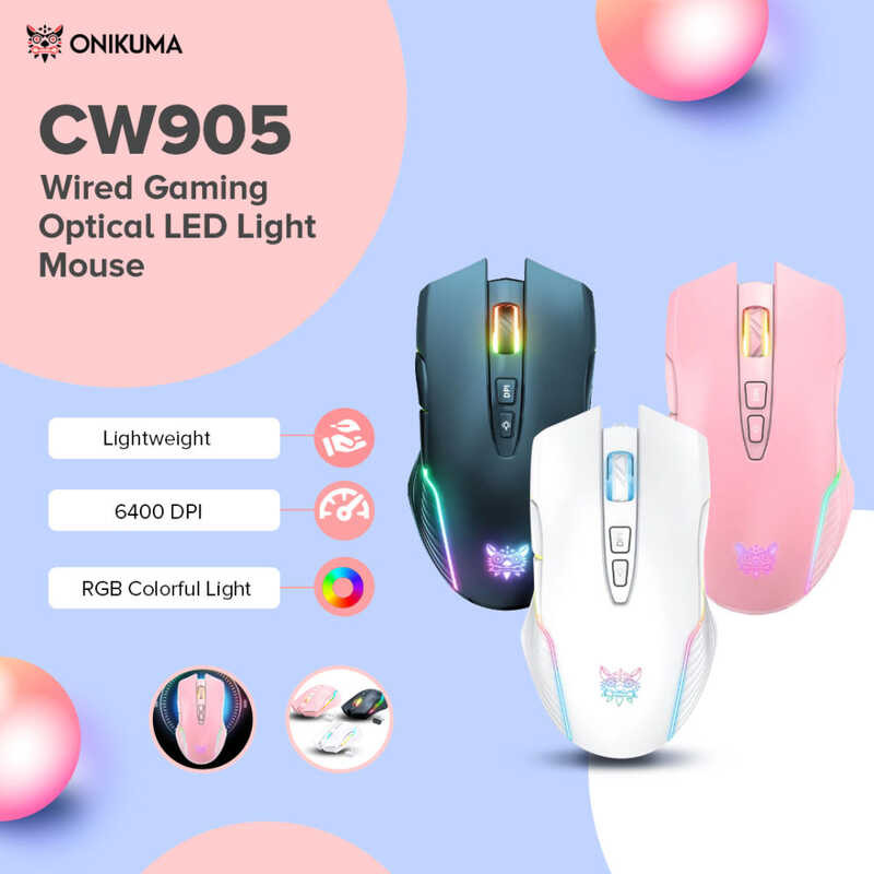 Onikuma Cw905 3600 DPI 7 Buttons Design Wireless Gaming RGB Marquee ...