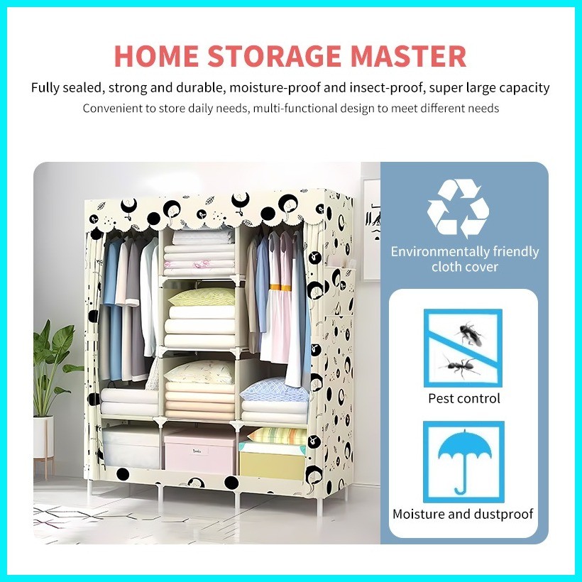 Zipper Wardrobe Cabinet Clothes Storage Heavy Duty lagayan ng damit ...