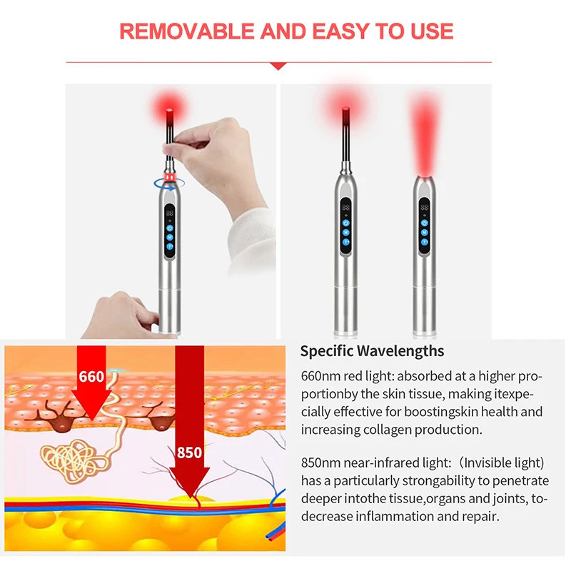Red Device Canker Cold Sore Treatment Infrared Light Therapy Wand For ...